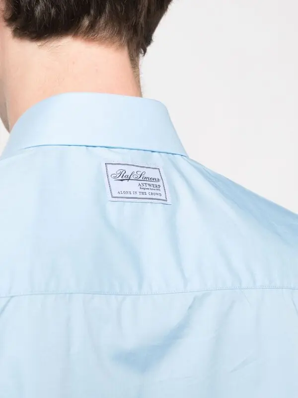 Raf Simons Polka Dot Print Cotton Shirt - Blue