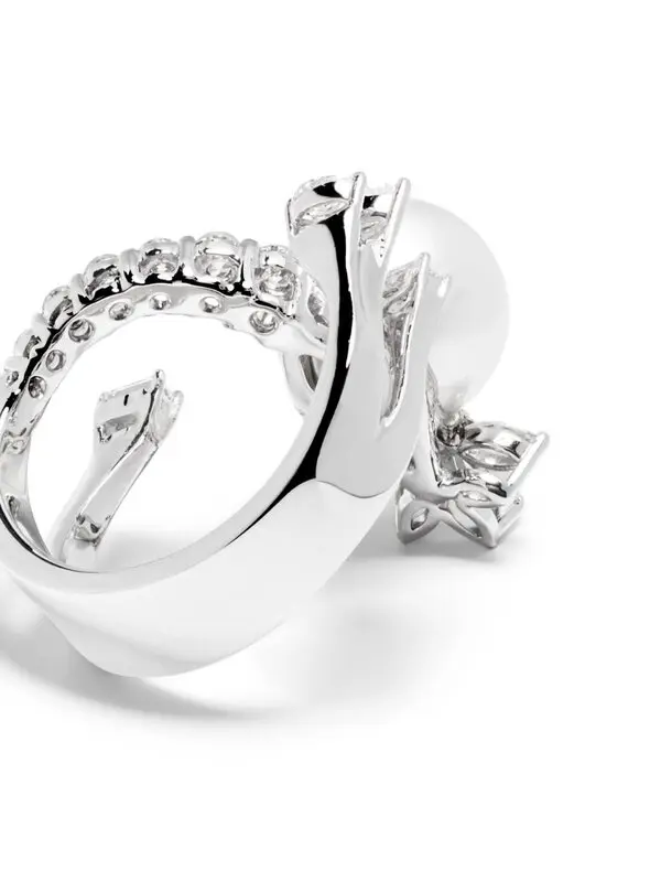 Yeprem 18kt White Gold Diamond And Pearl Ring