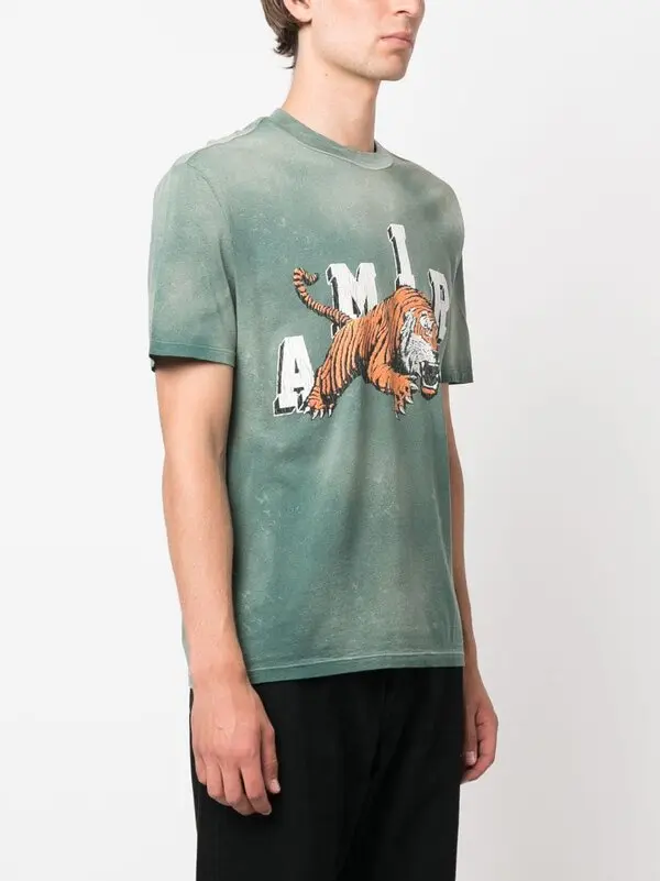 Amiri Vintage Tiger Short-Sleeve T-Shirt - Green | Editorialist