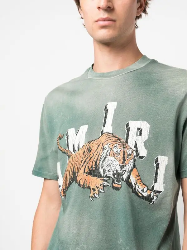 Amiri Vintage Tiger Short-Sleeve T-Shirt - Green | Editorialist
