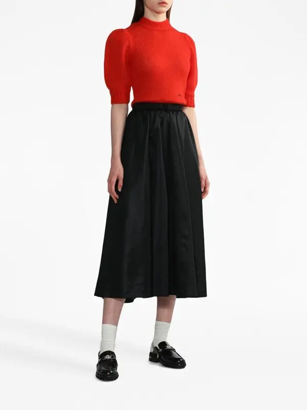 GANNI Logo-ebroide Puff-sleeve Juper