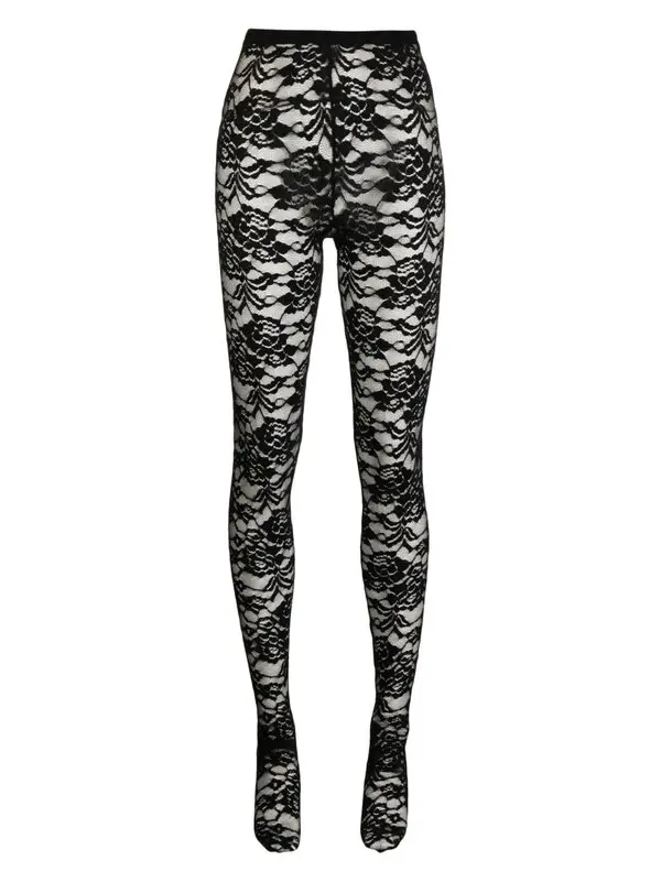 We11Done Lace-patterned Slim Tights - Black