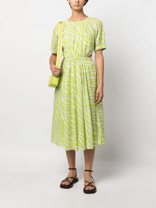 Michael Kors Zebra Print Cotton Midi Dress