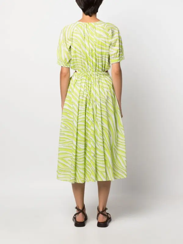 Michael Kors Zebra Print Cotton Midi Dress