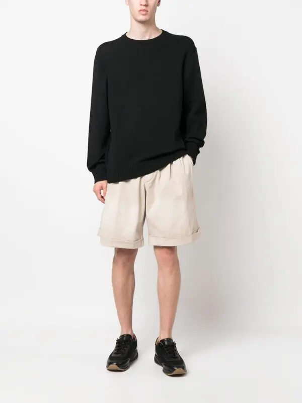 DONDUP Box-pleat Cotton Chino Shorts