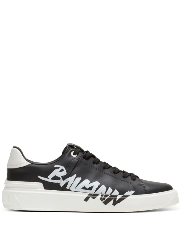 Balmain Logo-print Lace-up Sneakers - Black
