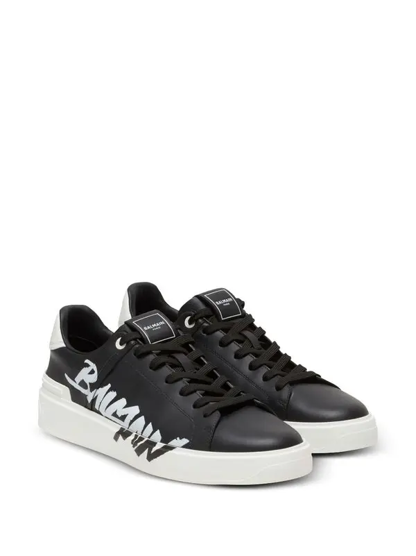 Balmain Logo-print Lace-up Sneakers - Black