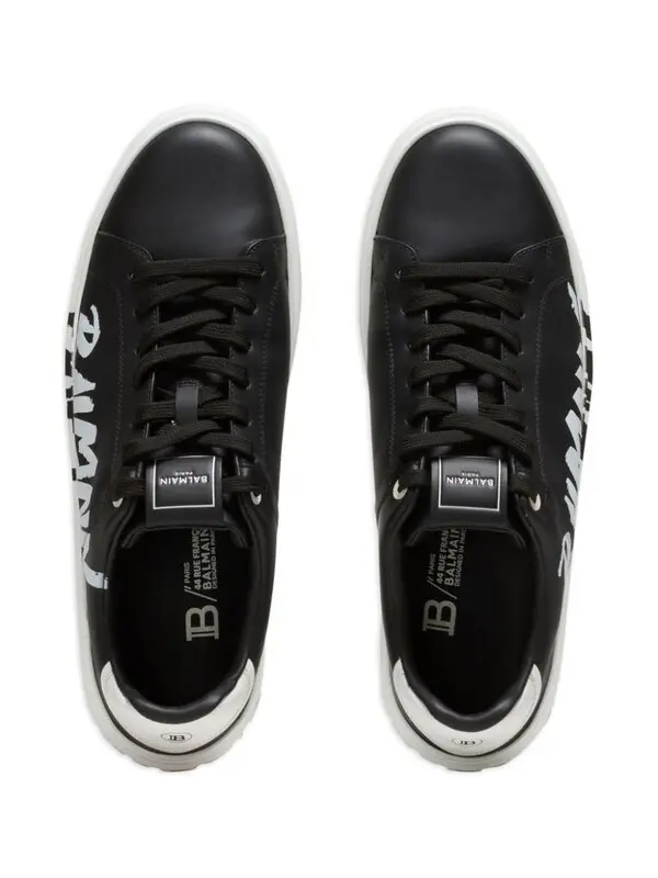Balmain Logo-print Lace-up Sneakers - Black
