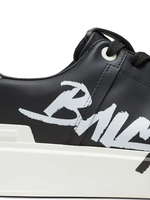 Balmain Logo-print Lace-up Sneakers - Black