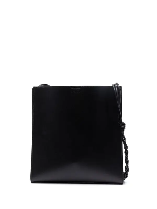 JIL SANDER Tangle Leather Shoulder Bag - Black