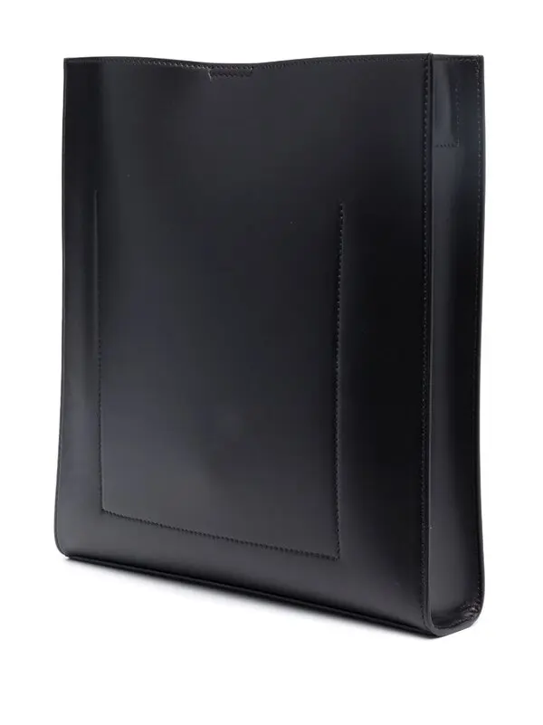 JIL SANDER Tangle Leather Shoulder Bag - Black