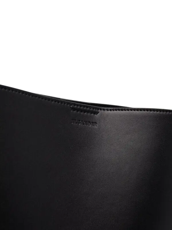 JIL SANDER Tangle Leather Shoulder Bag - Black