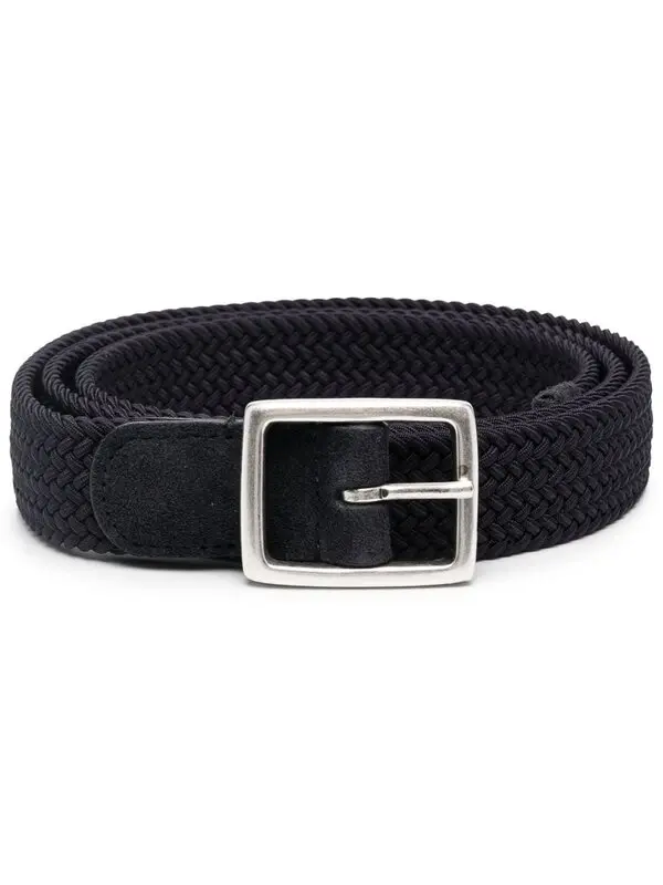 DELL'OGLIO Mastic Elasticated Suede Belt - Blue
