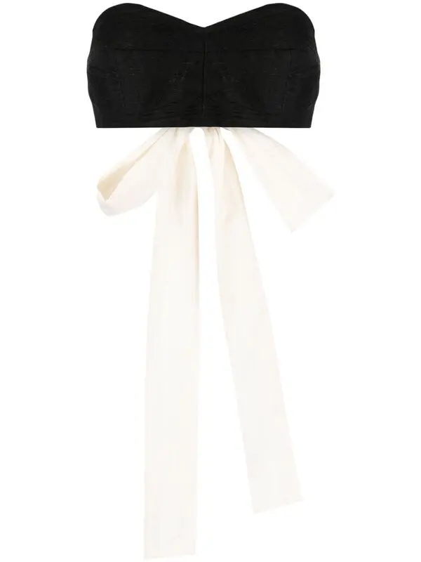 UMA WANG Bow-fastening Cropped Top - Black
