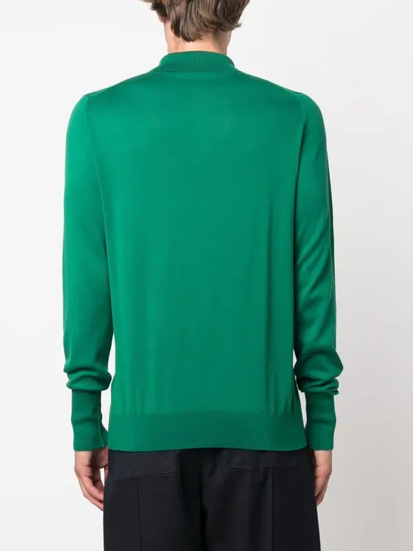John Smedley Finchley Long-sleeved Polo Shirt - Green