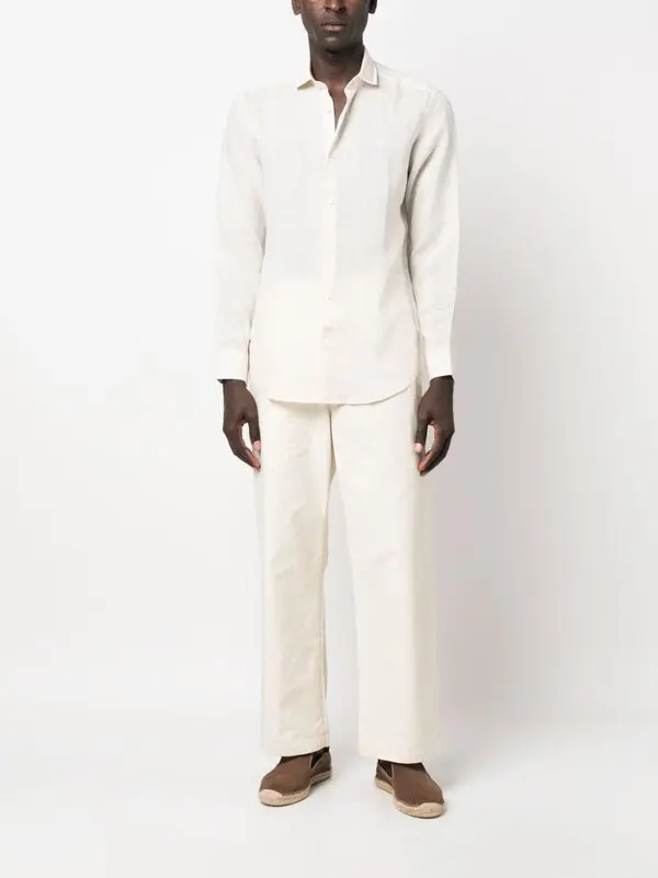 Frescobol Carioca Linen Long-sleeve Shirt - Neutrals