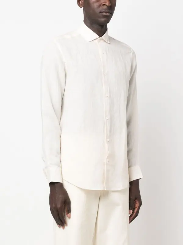 Frescobol Carioca Linen Long-sleeve Shirt - Neutrals