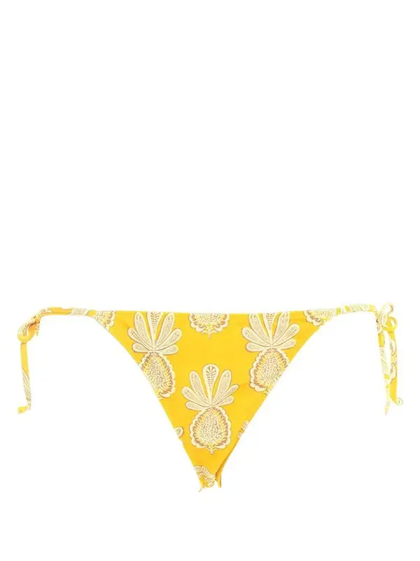 La DoubleJ Pineapple-print Bikini Bottoms - Yellow