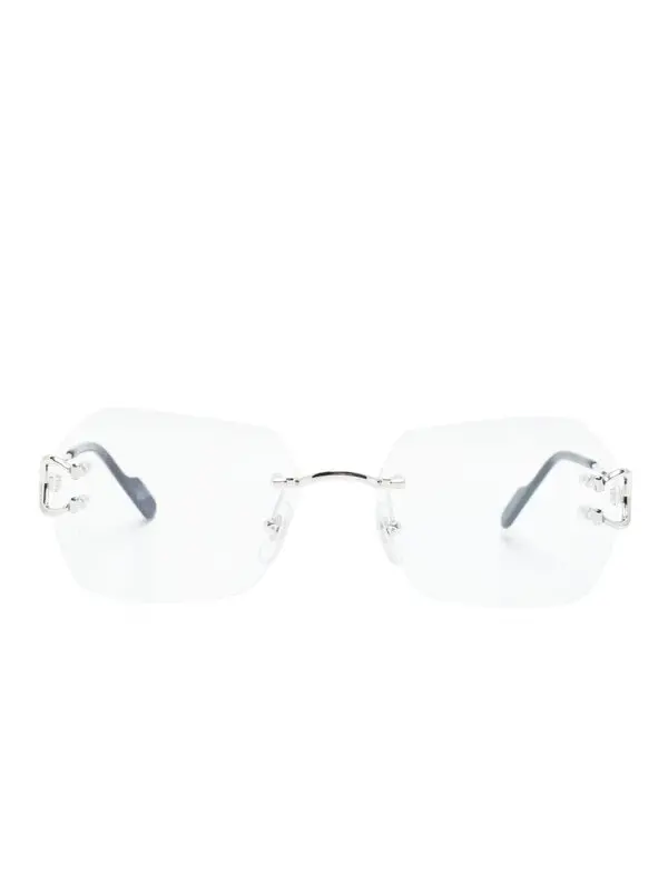 Cartier Santos De Rectangle Glasses - Silver