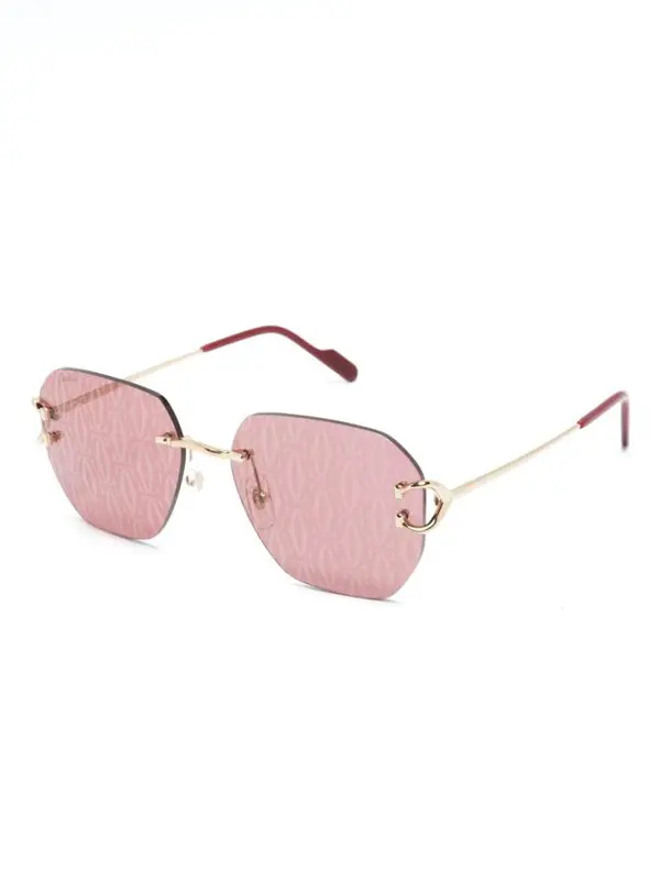 Cartier Logo-decal Rimless Sunglasses