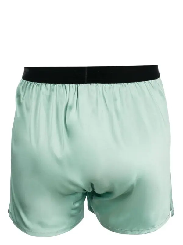 TOM FORD Logo-waist Silk Boxers - Green