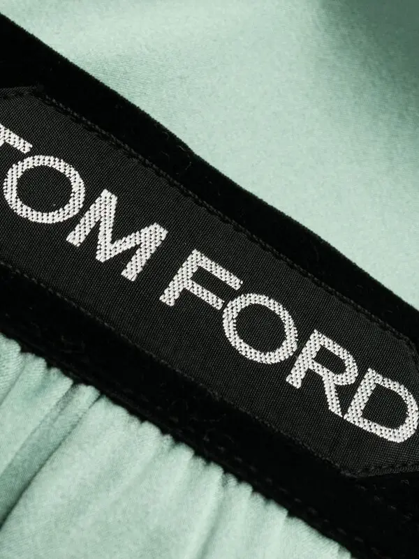 TOM FORD Logo-waist Silk Boxers - Green