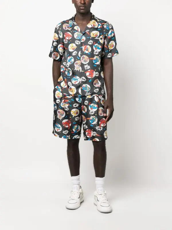 Moschino Comic-print Silk Shorts