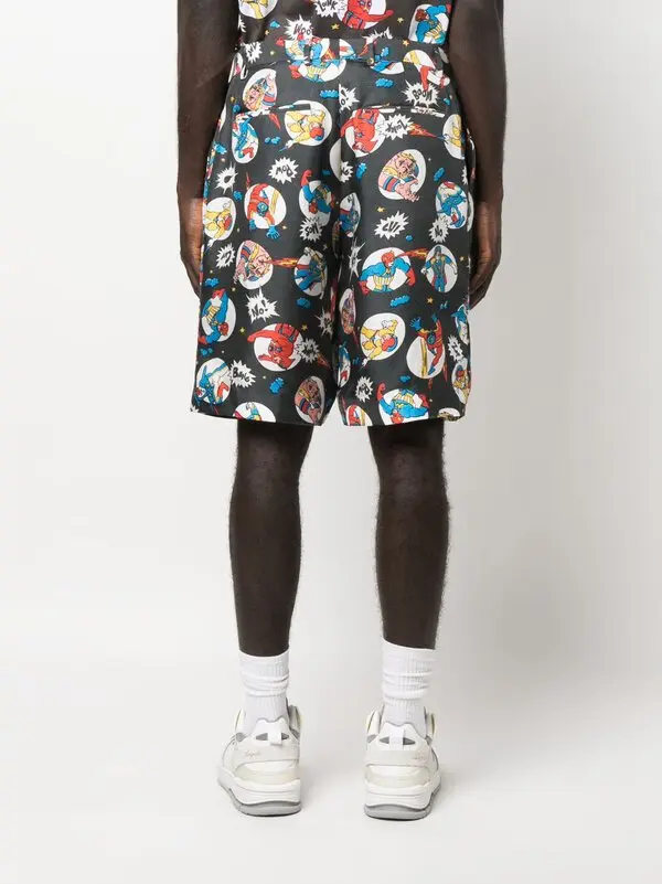Moschino Comic-print Silk Shorts
