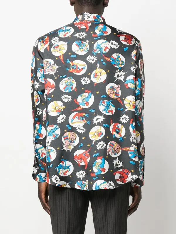 Moschino Comic-print Silk Shirt