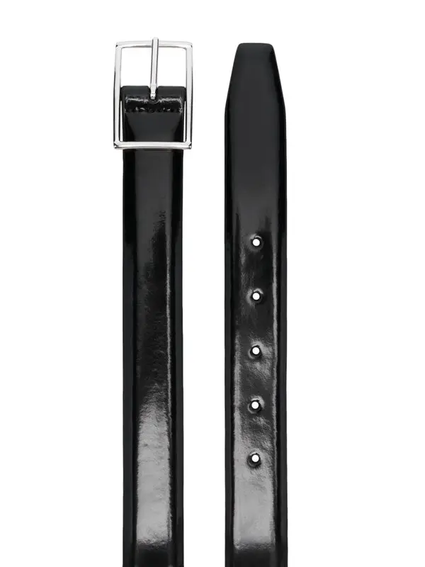 DELL'OGLIO Rectangle-buckle Patent-leather Belt