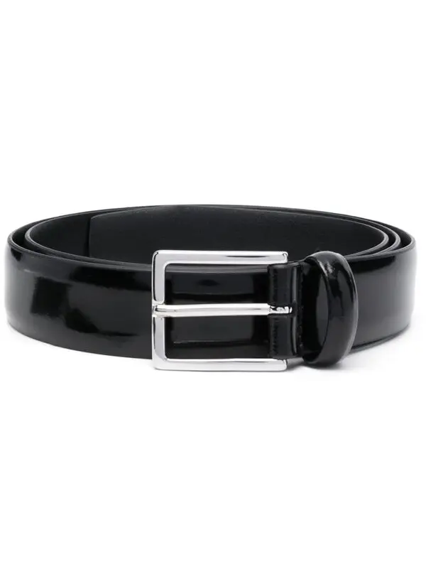 DELL'OGLIO Square-buckle Belt - Black