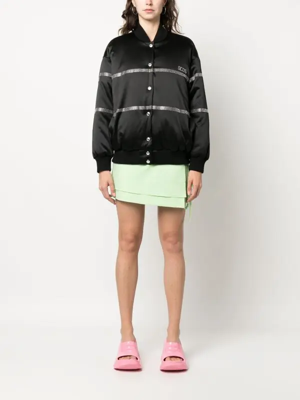 Gcds Bling Logo-embellished Bomber Jacket