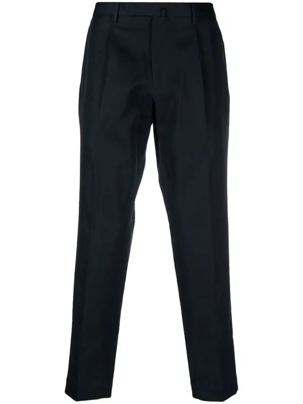 DELL'OGLIO Pleat-detail Cropped Chinos - Blue