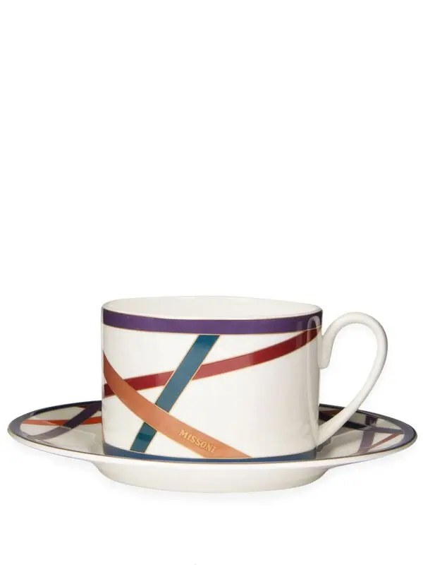 Missoni Nastri Set-of-six Teacups - White