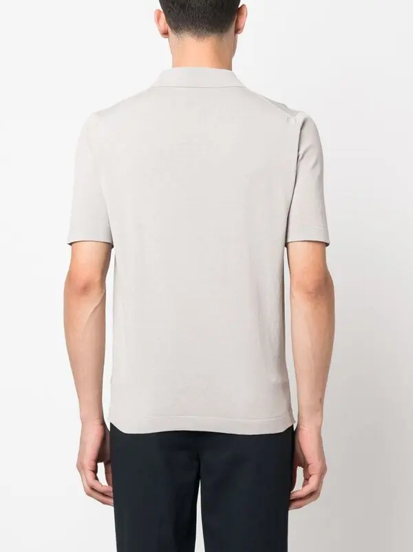 DELL'OGLIO Open-placket Cotton Polo Shirt - Grey