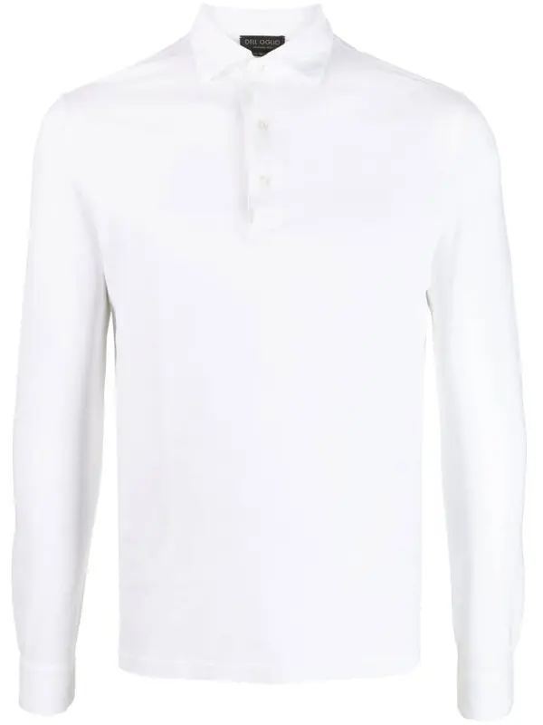 DELL'OGLIO Long-sleeve Cotton Polo Shirt