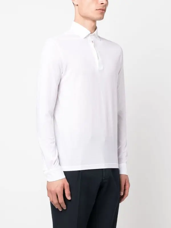 DELL'OGLIO Long-sleeve Cotton Polo Shirt