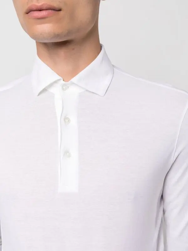 DELL'OGLIO Long-sleeve Cotton Polo Shirt