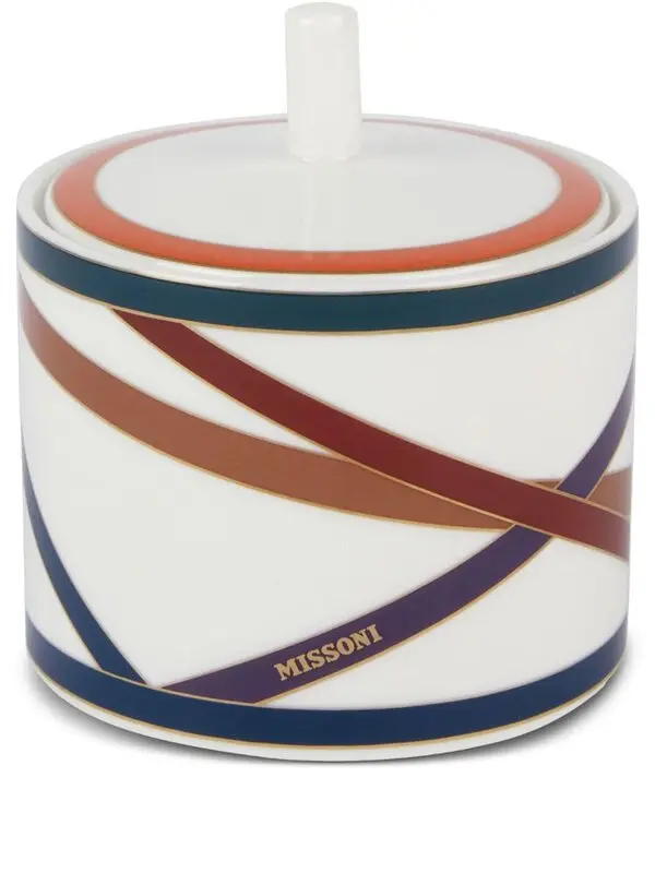 Missoni Nastri Graphic-print Sugar Pot - White