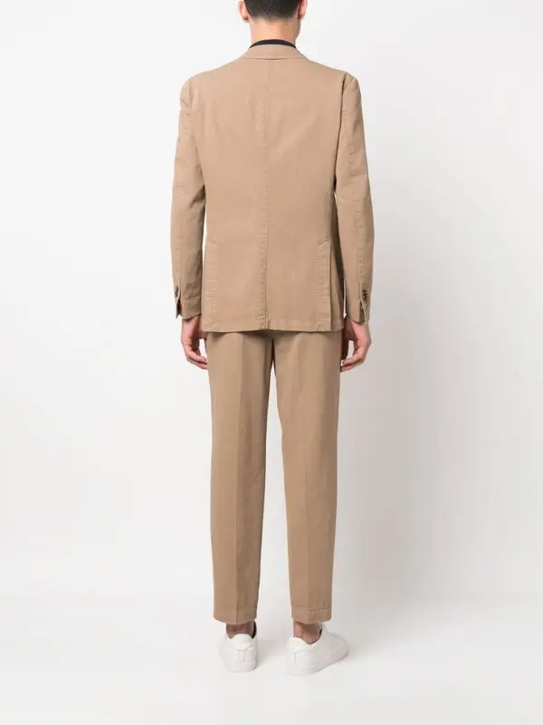 DELL'OGLIO Single-breasted Cotton-linen Suit - Neutrals