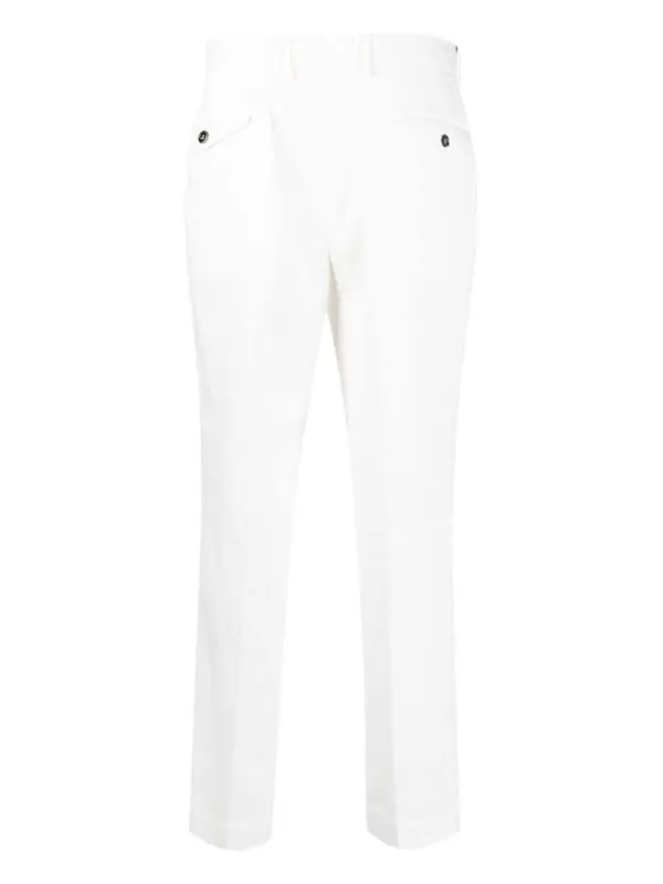 DELL'OGLIO Pleated Tapered Trousers - White