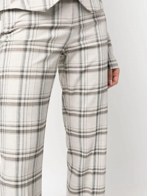 Patrizia Pepe Check-pattern Slim-fit Trousers