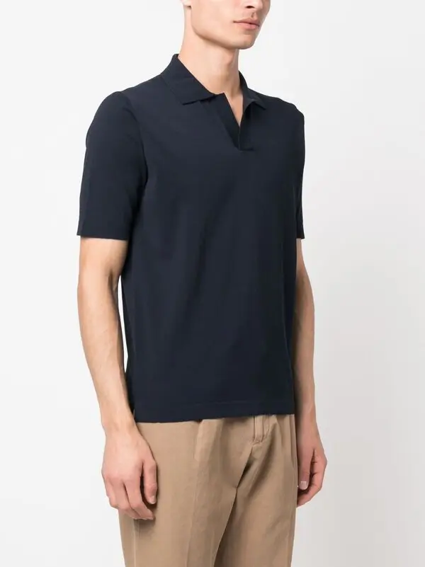 DELL'OGLIO Open-placket Cotton Polo Shirt