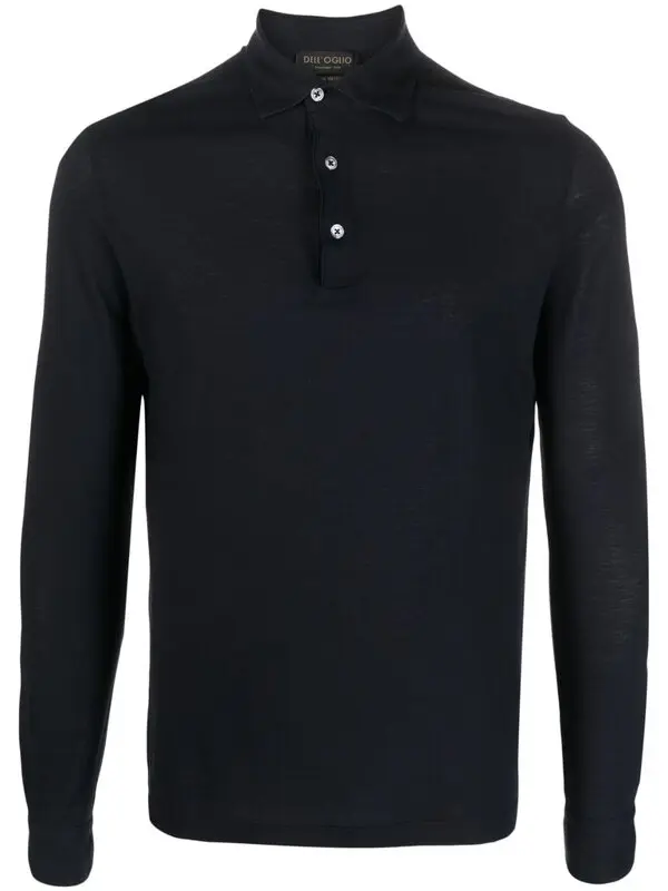 DELL'OGLIO Long-sleeve Cotton Polo Shirt
