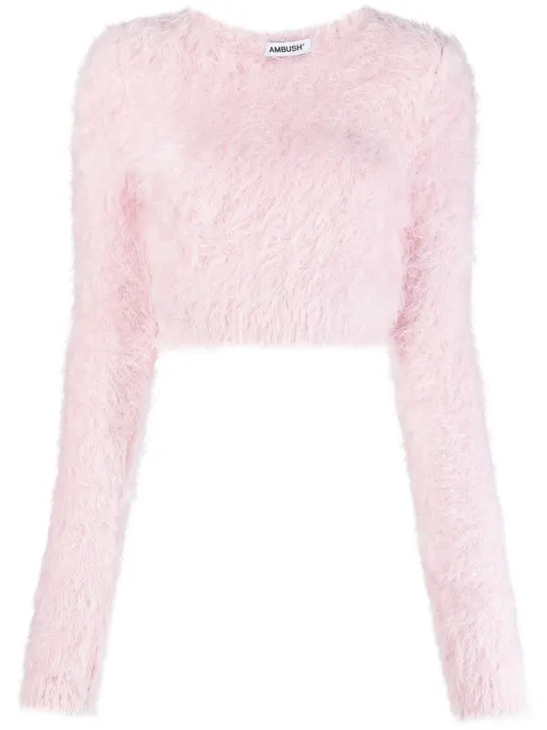 AMBUSH Knitted Cropped Sweater - Pink