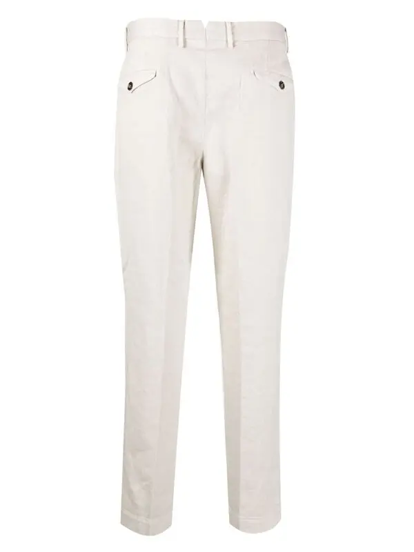 DELL'OGLIO Pleated Tapered-leg Trousers - Neutrals
