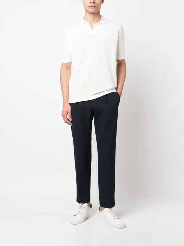 DELL'OGLIO Open-placket Cotton Polo Shirt - White