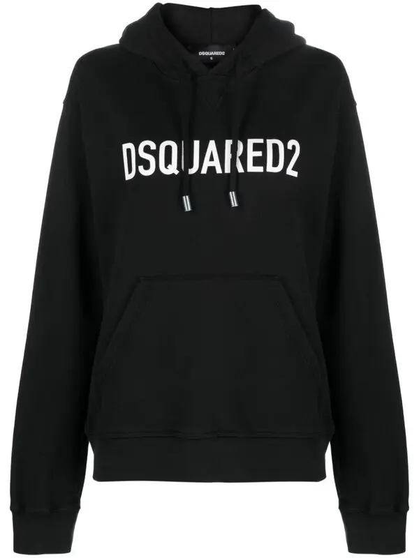 Dsquared2 Logo-print Cotton Hoodie - Black