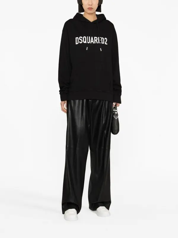 Dsquared2 Logo-print Cotton Hoodie - Black