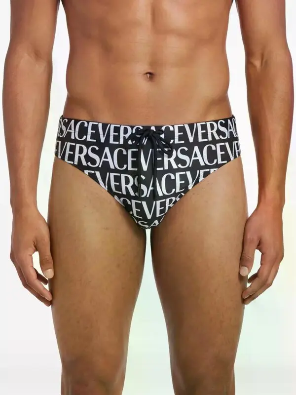 Versace Logo-print Drawstring Swimming Trunks